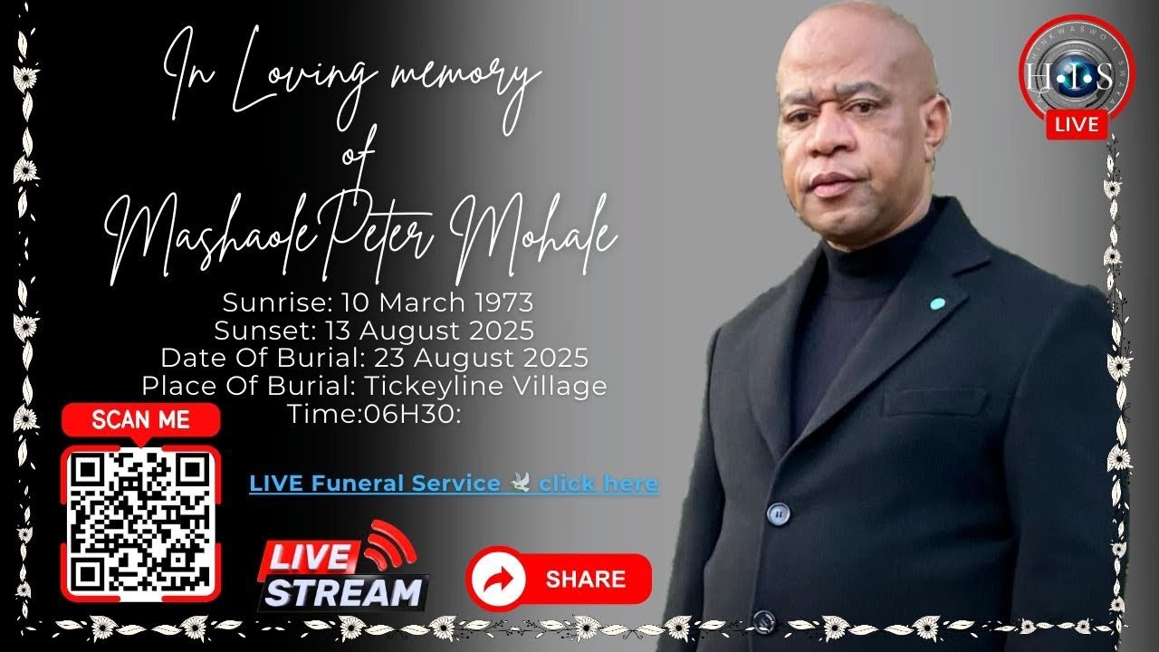 LIVE Funeral Service | In Loving Memory of Mashaole Peter Mohale 🕊️ ...
