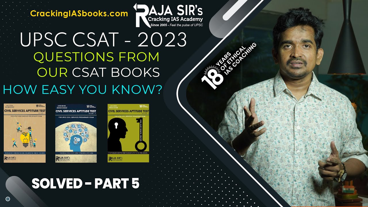 CrackingIASbooks.com | CSAT 2023 ANALYSIS | Solved Questions Part 5 ...
