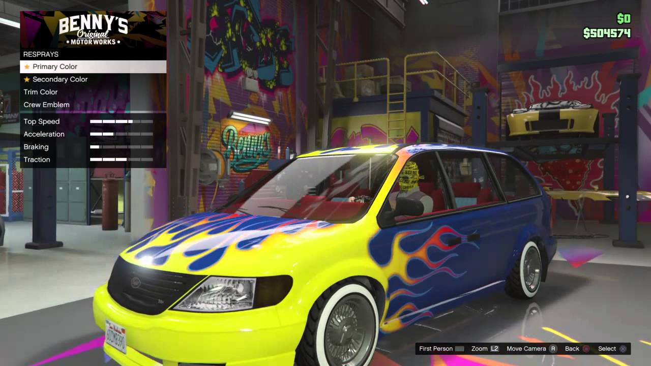 Grand Theft Auto Online Vapid Minivan Customization - YouTube