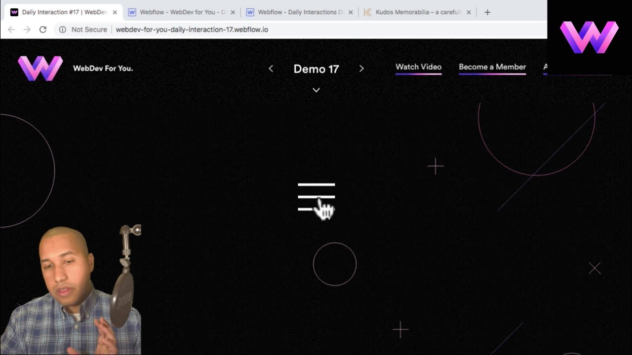 Daily Interaction #17 | Menu Trigger Animation on Click | WebDev For You | Made in Webflow - YouTube
