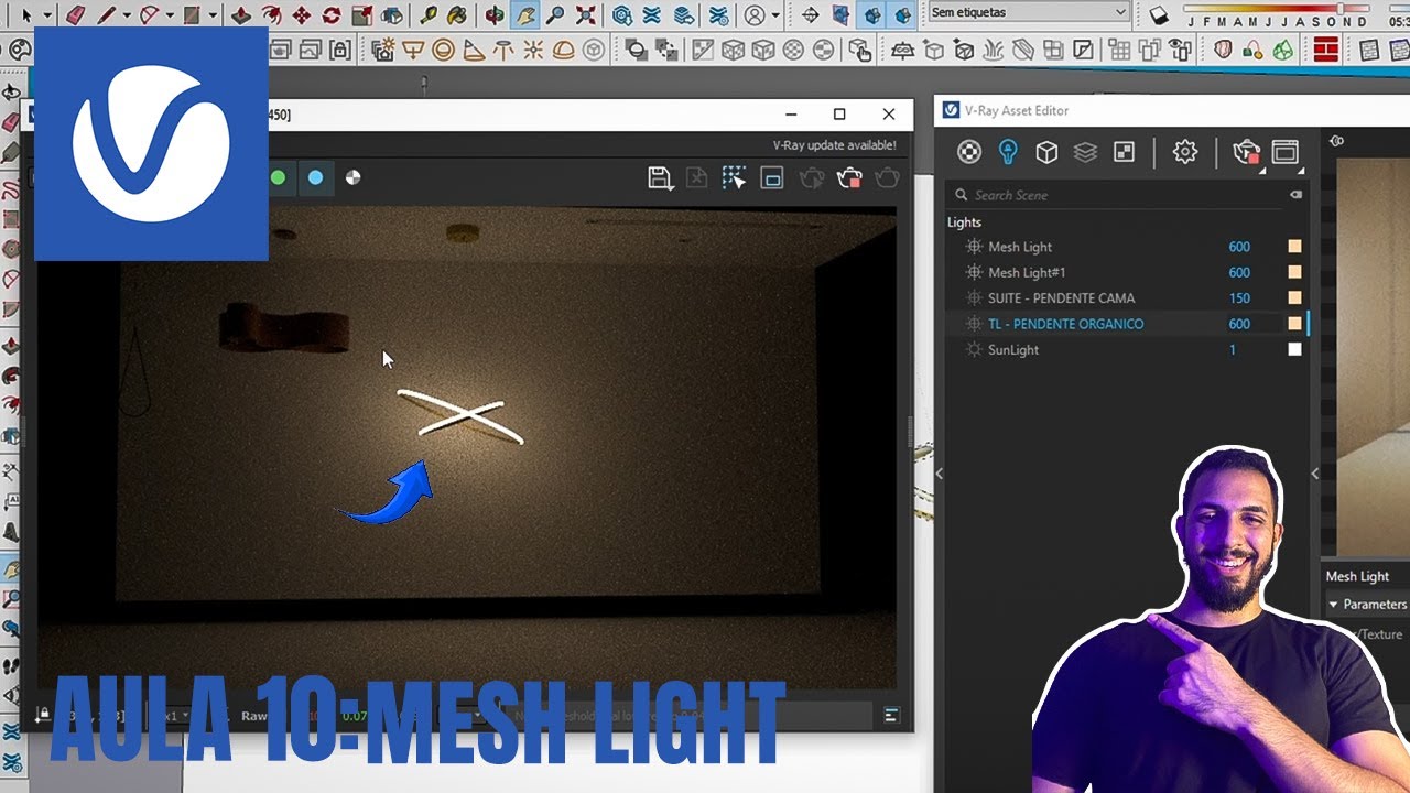 Curso Vray 6 - Mesh Light - YouTube