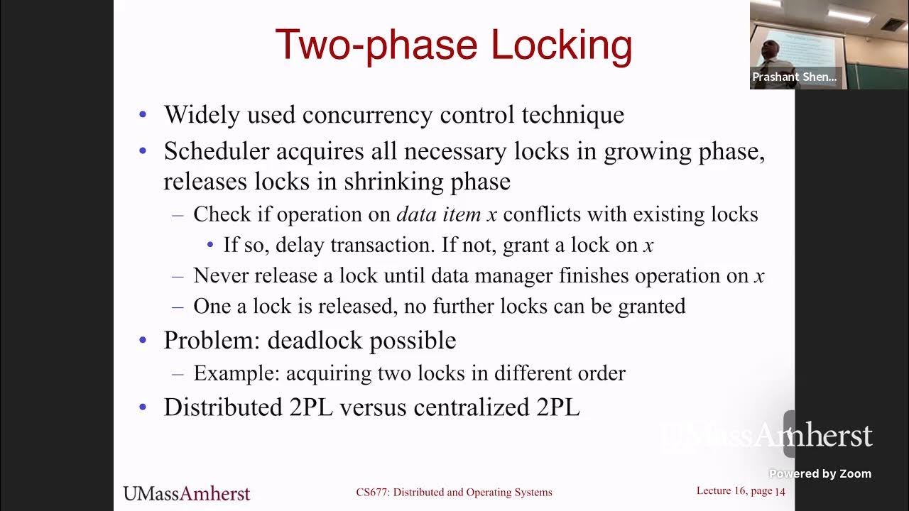 UMass CS677 (Spring'23) - Lecture 16 - Distributed transactions and concurrency control - YouTube