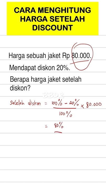 Cara Menghitung Harga Setelah Diskon - YouTube