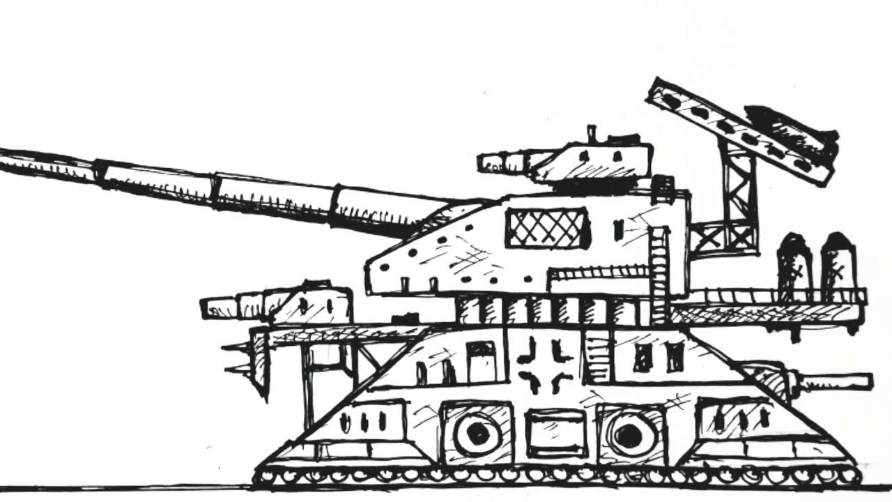 Drawing a big big tank, gaint tank. | วาดรูปรถถังใหญ่ยักษ์,,, - YouTube