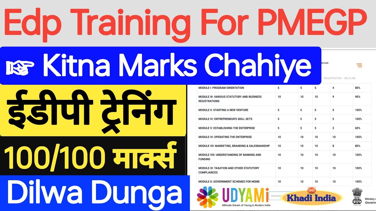 Edp training for Pmegp Loan ।। Certificate Status ।। Edp training Exam ...