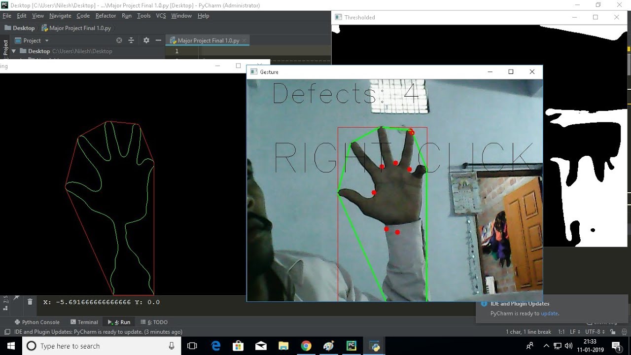 Cursor Control By Hand Gesture Recognition - YouTube