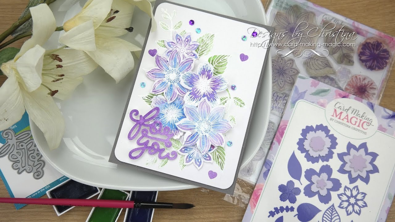 Messy Water Coloured Layered Flowers - YouTube