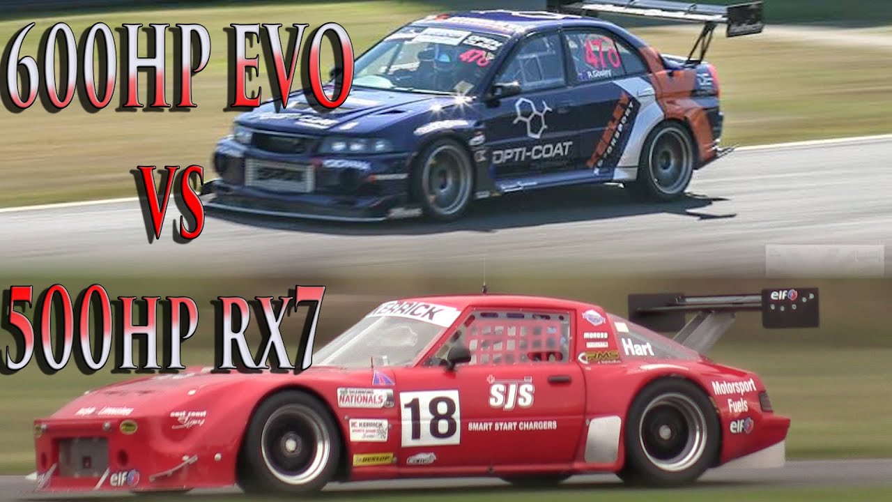 600HP EVO Vs 500HP RX7 | WTAC vs Sports Sedan - YouTube