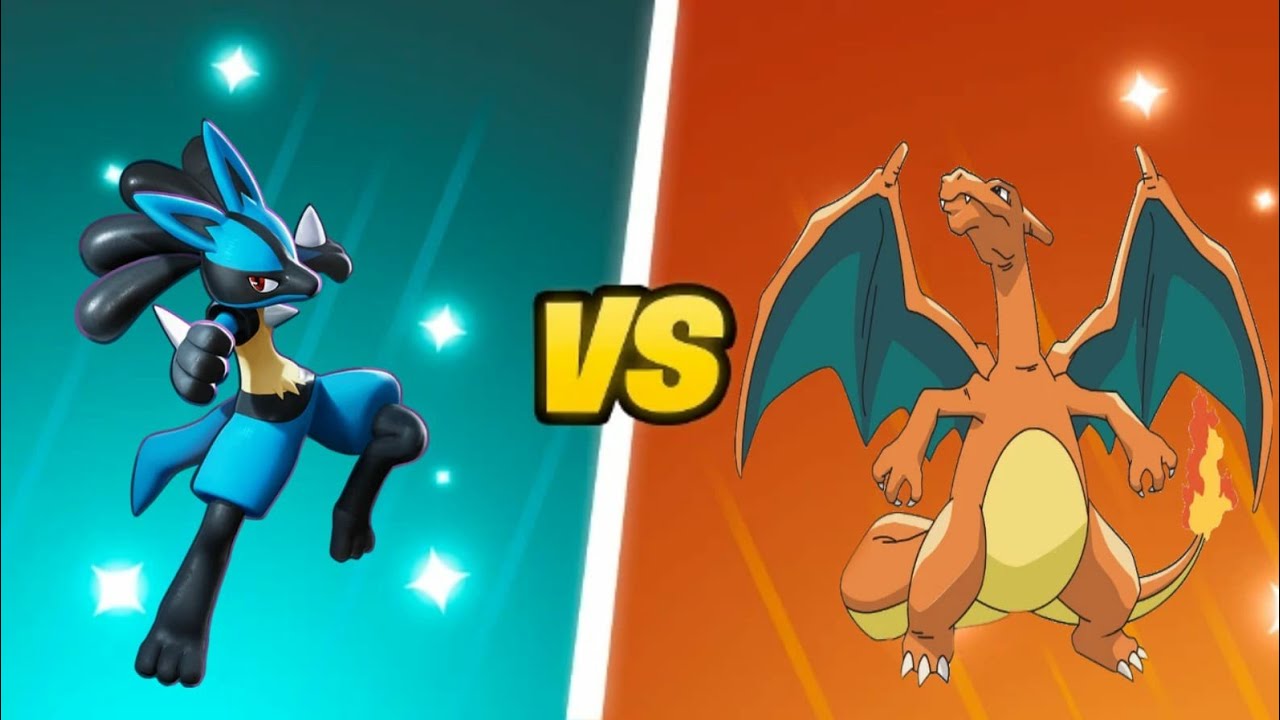 Pokemon unite first game play Lucario vs Charizard - YouTube