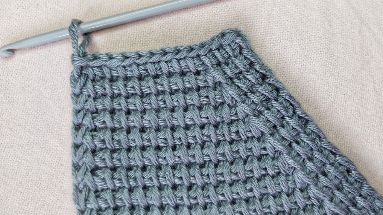 How to decrease stitches in a tunisian stitch,video tutorial #pattern #tunisiancrochet - YouTube