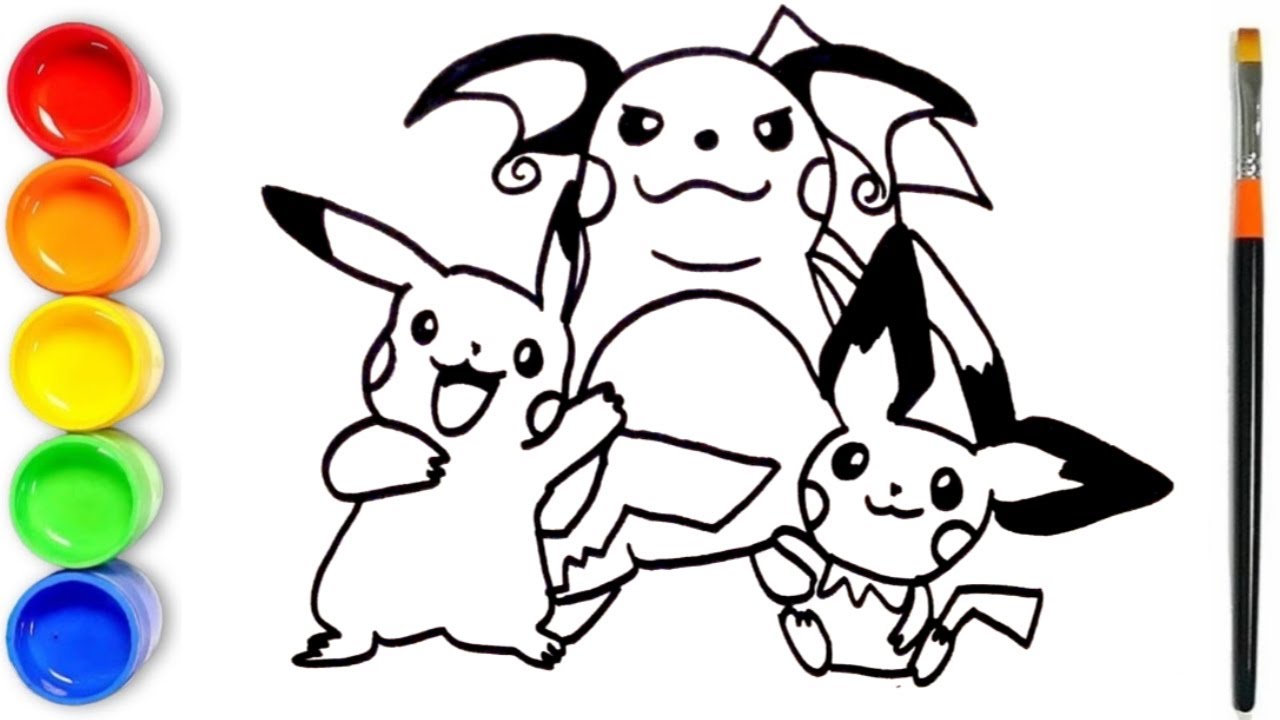 How to draw Pokemon Characters | Pokemon Characters Drawing | Pikachu ...