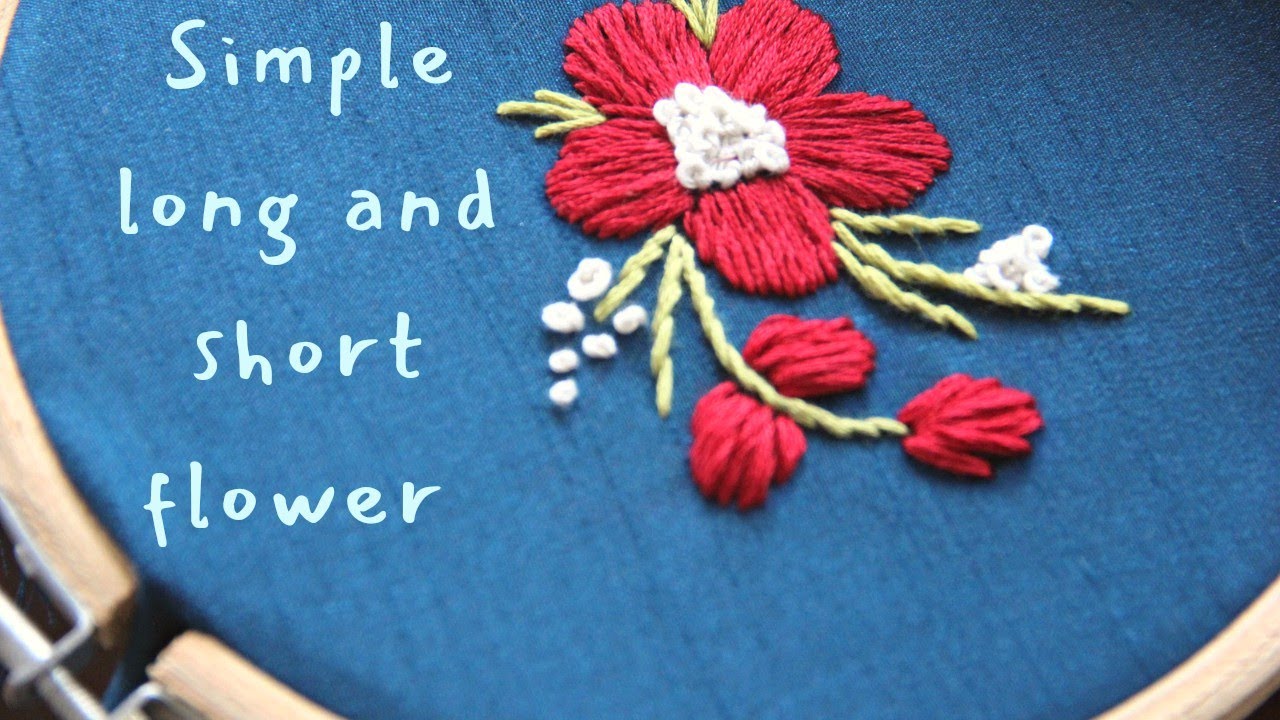 Long and short flower | french knot | simple flower for any dress - YouTube