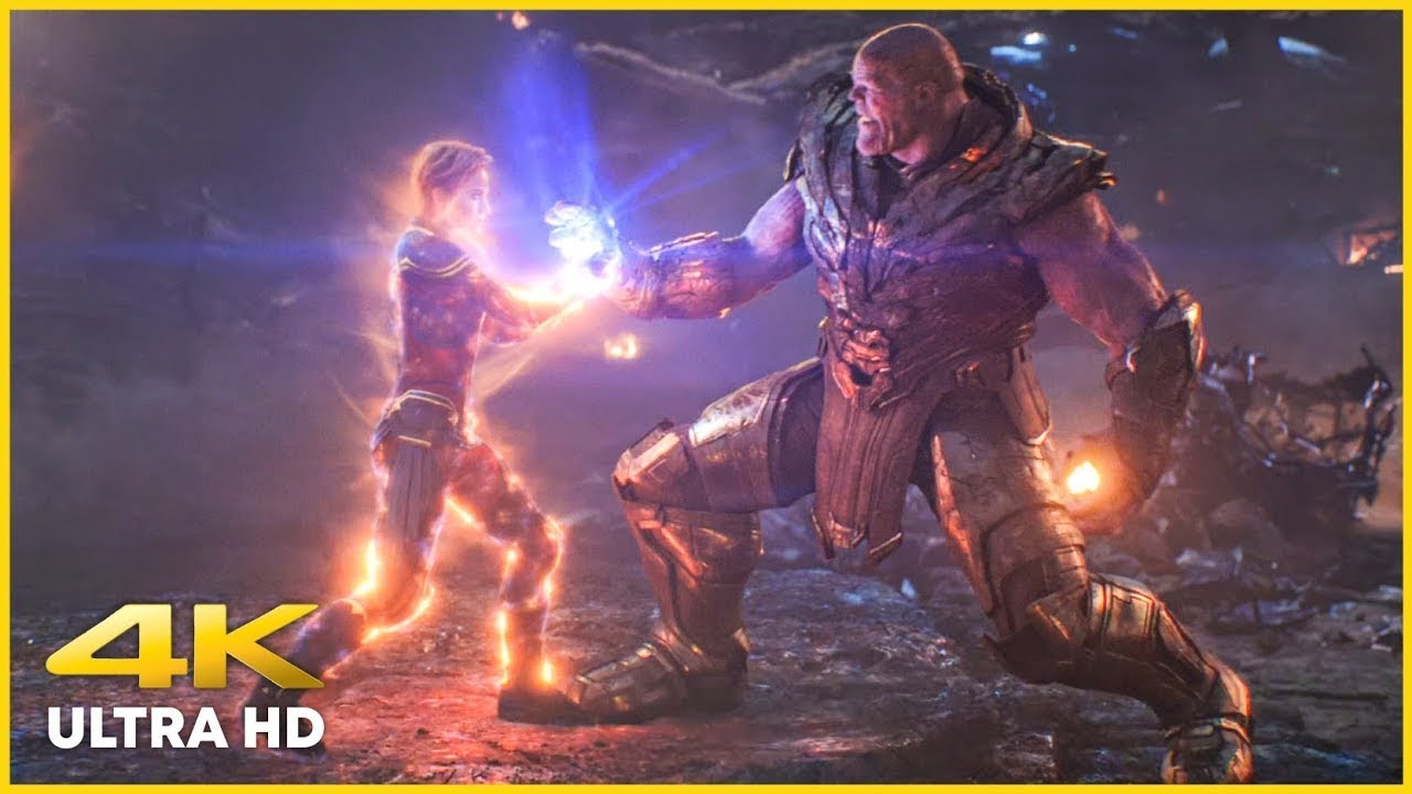 Captain Marvel vs Thanos | Avengers Endgame (Open Matte) [4K UHD] - YouTube