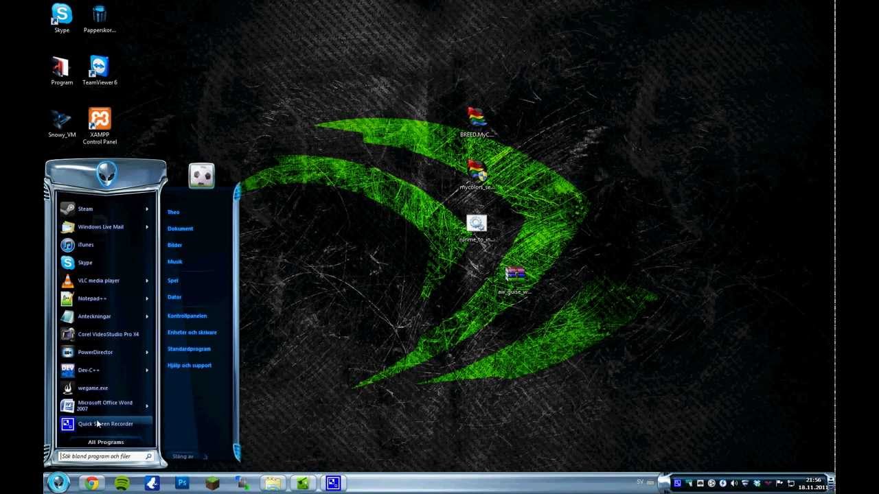Alienware BREED Theme for windows 7 - YouTube