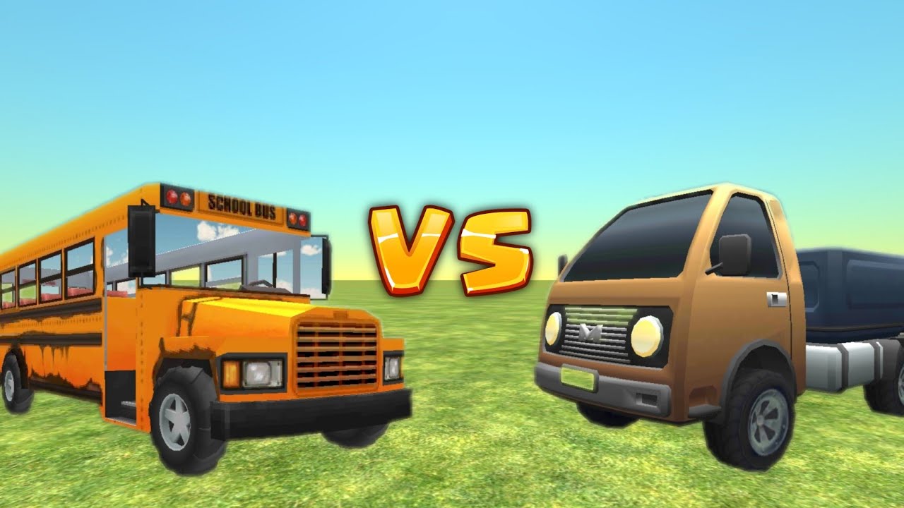 School Bus Vs Truck Race In Chickengun || race in school bus vs truck ...