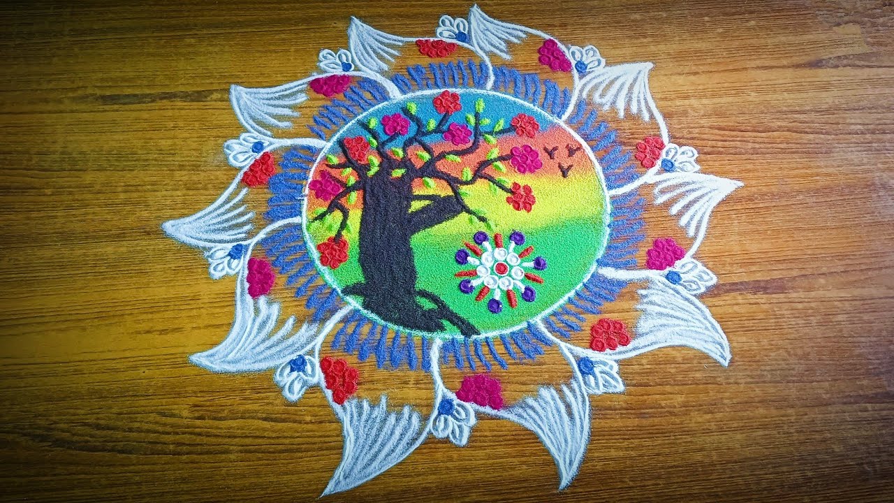 Creative rangoli designs😍 ||Different rangoli||Easy designs||Rangoli ...