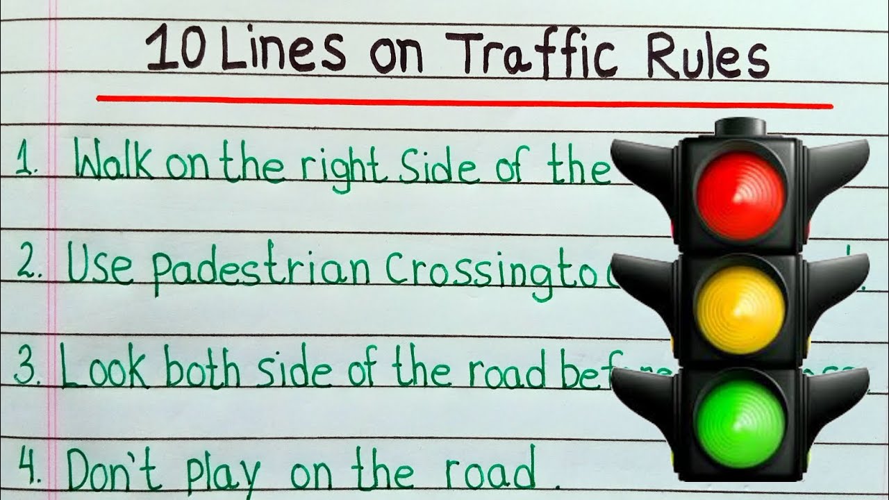 Traffic rules in english 10 lines | 10 Lines on traffic rules in ...