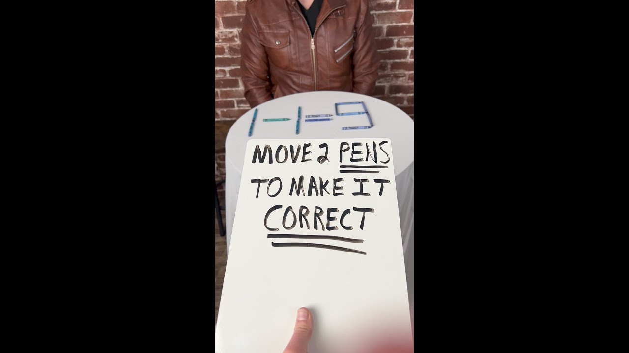 Move 2 Pens to Make 1 - 1 = 9 Correct - YouTube