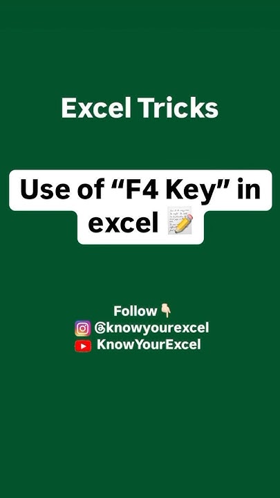 Use of F4 Key in excel 🤯 - YouTube