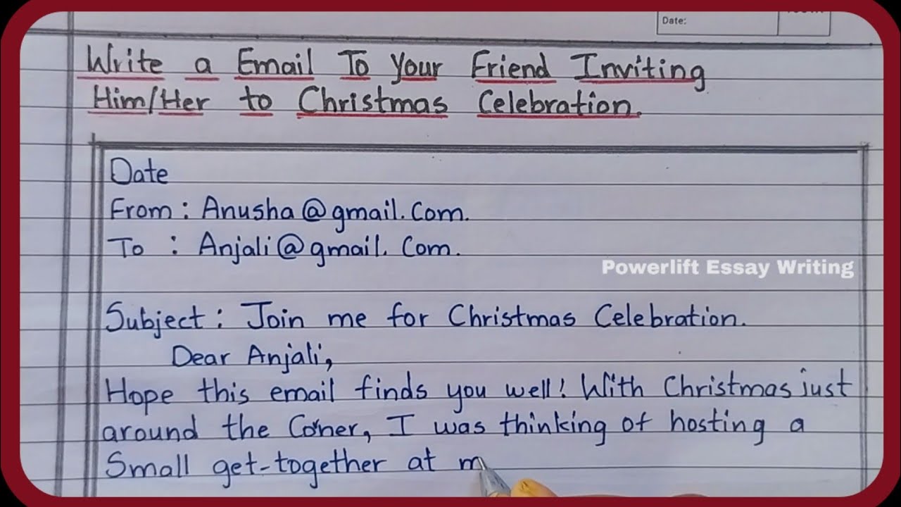 Email to Your Friend in Inviting Him/Her to Christmas Celebration ...