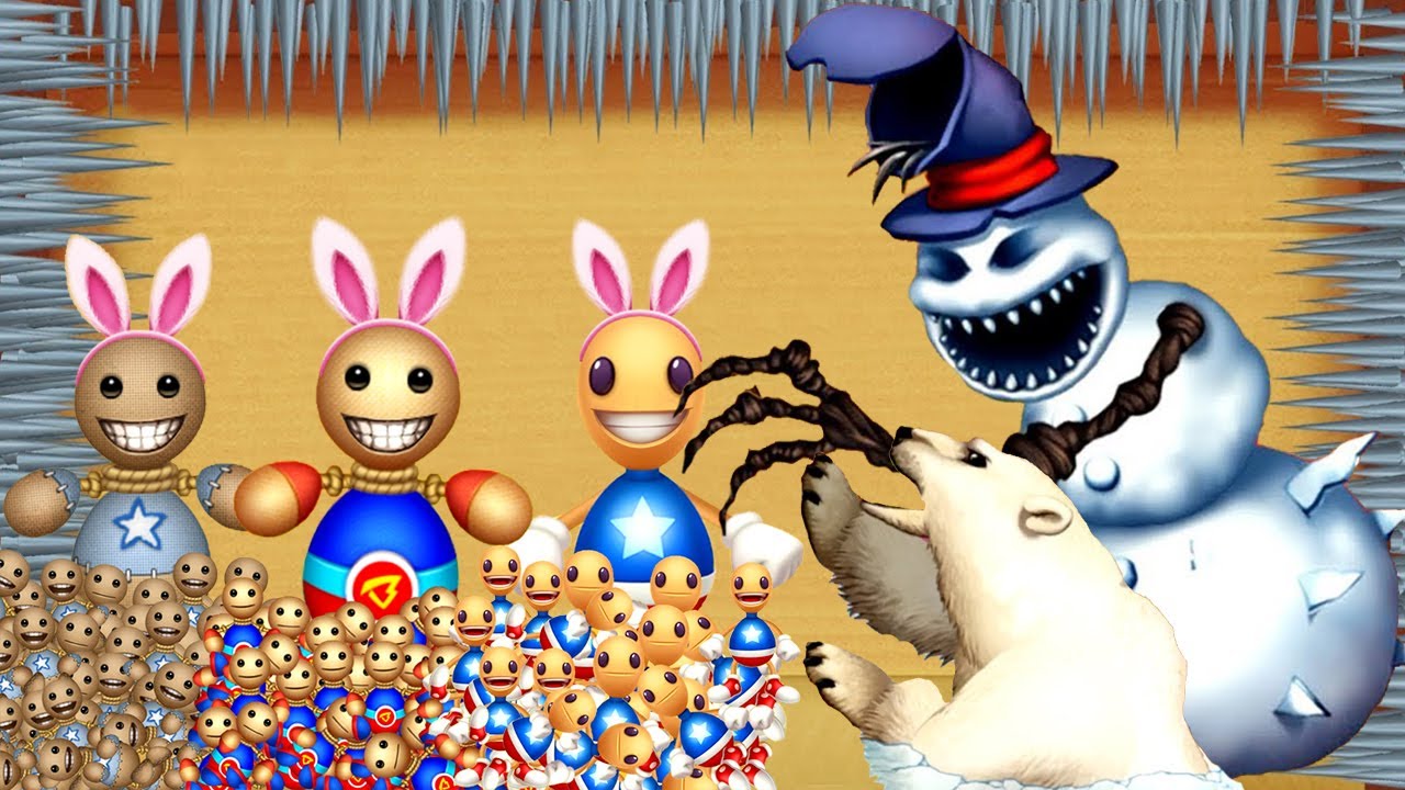 999 Buddyman Cloning vs Snowman Polar Bear | Kick the Buddy Forever vs ...