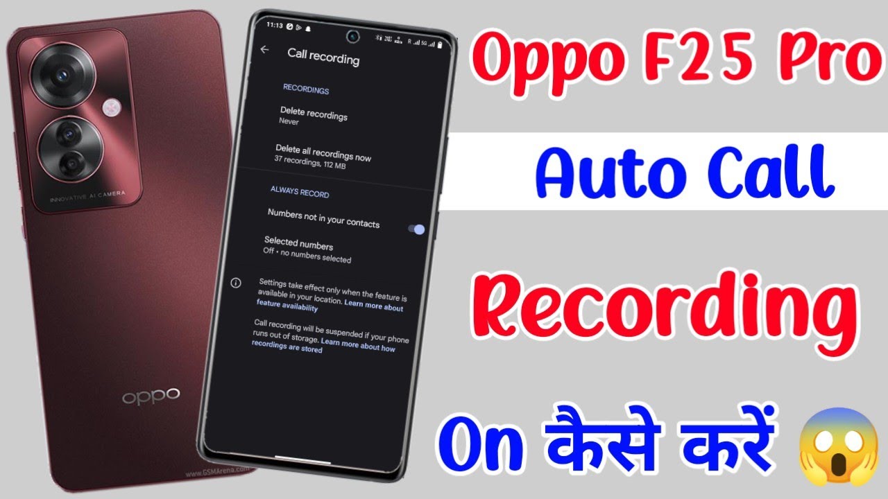 Oppo F25 Pro Call Recording Setting How To Auto Call Recording On