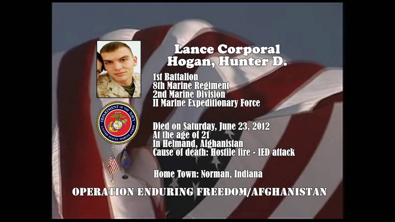 U.S. Marine Memorial Tribute - Afghanistan War - U.S. Marine Lance ...
