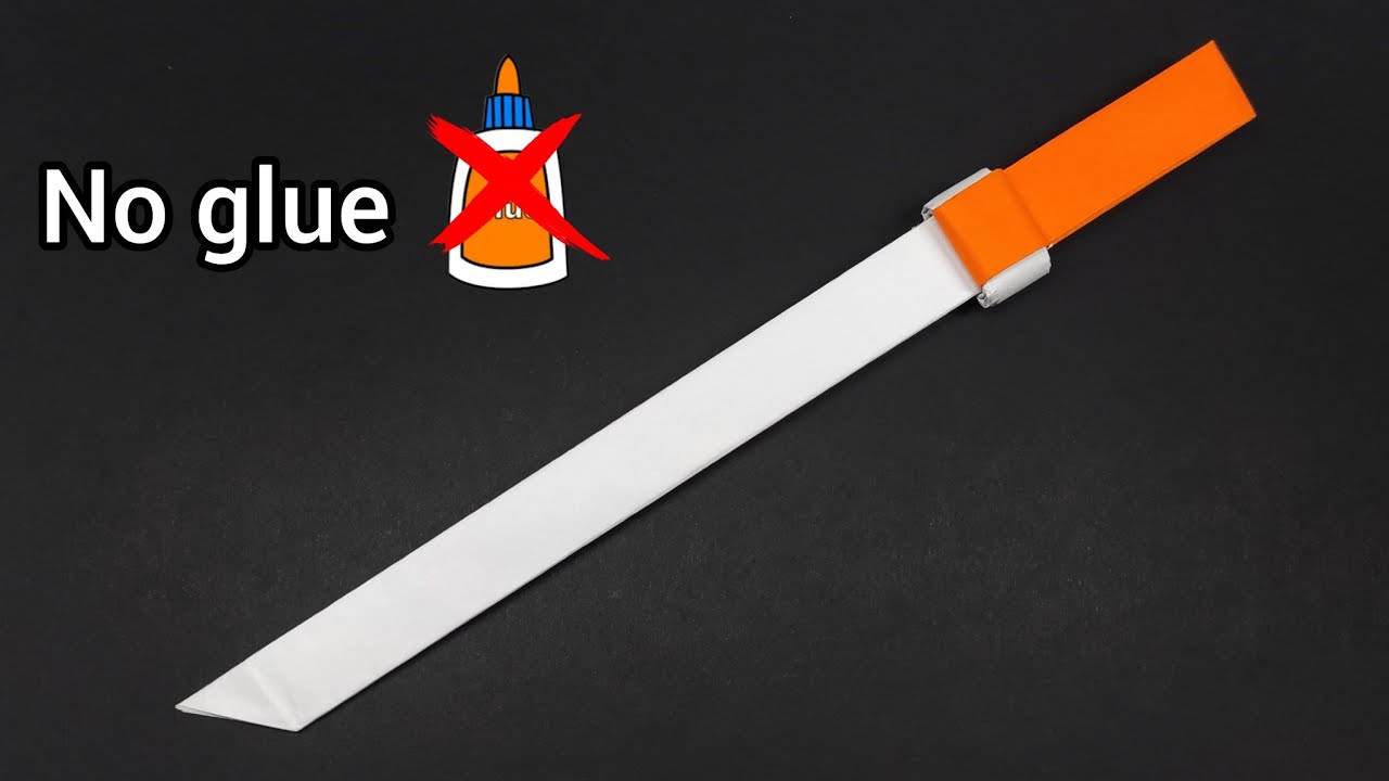 Origami Sword | How to make a paper sword without glue| Easy tutorial ...