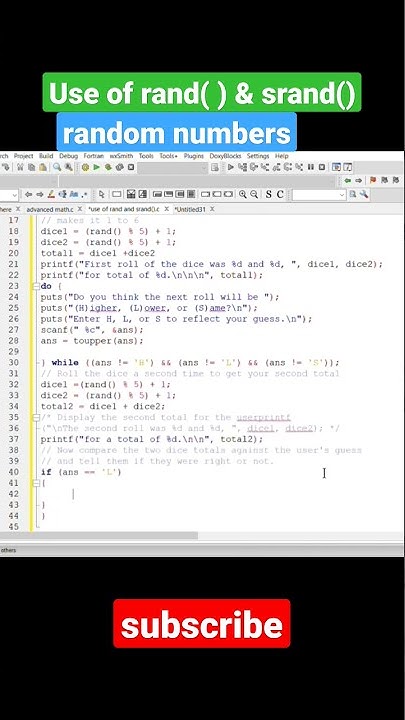 playing with random numbers -rand() & srand( ) //C programming #19 #programming #shorts #coding ...