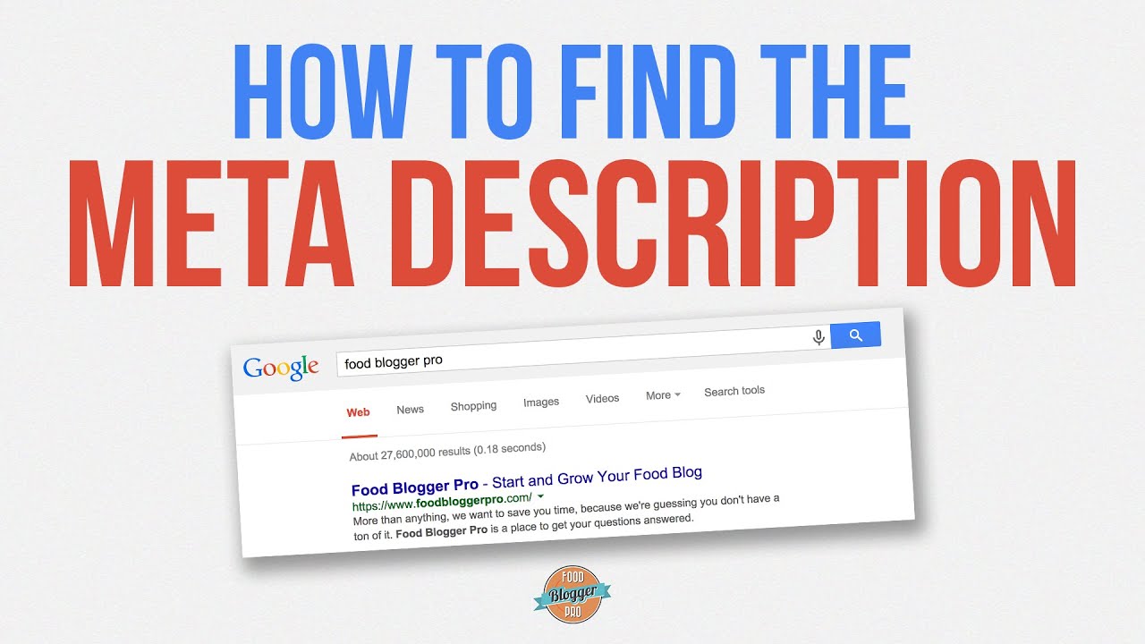 How to Find the Meta Description - YouTube