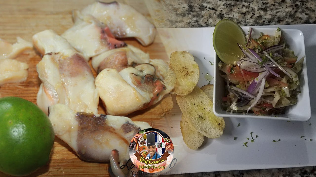 Ceviche de lambí dominicano, Chef Cesarin. - YouTube