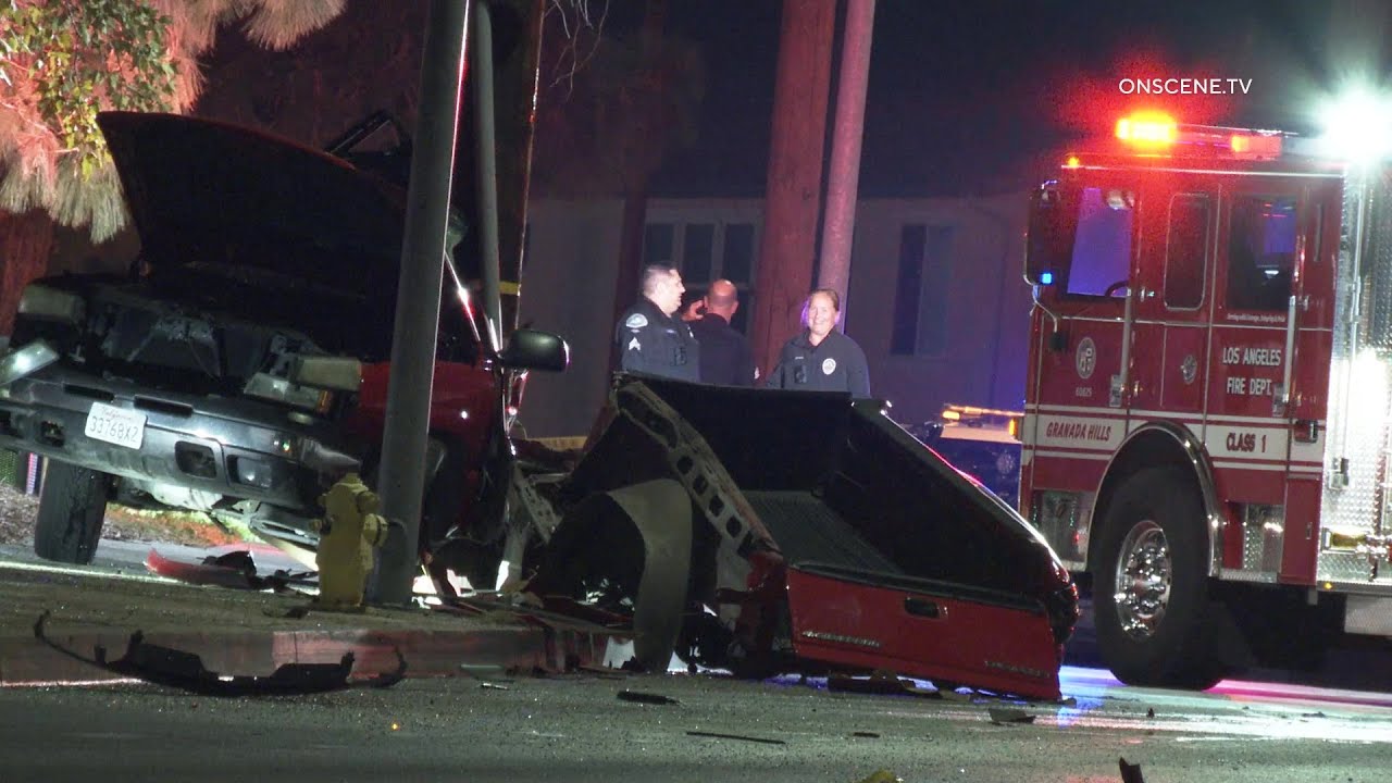 Chevy Silverado Split in Half in Fatal Crash | Chatsworth - YouTube