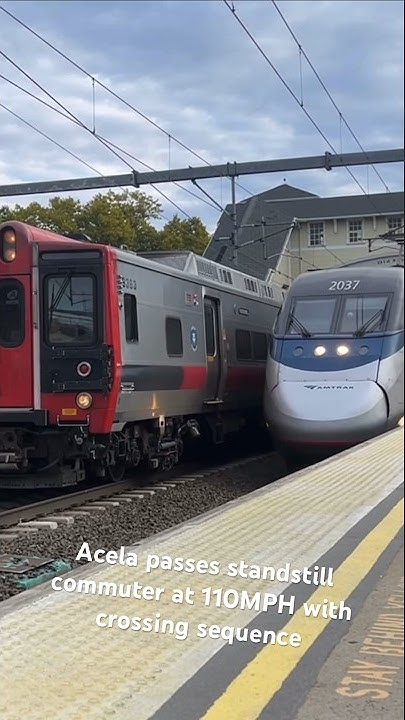 Acela passes commuter train at 110MPH! #amtrak #acela #train #highspeed #highspeedtrain - YouTube