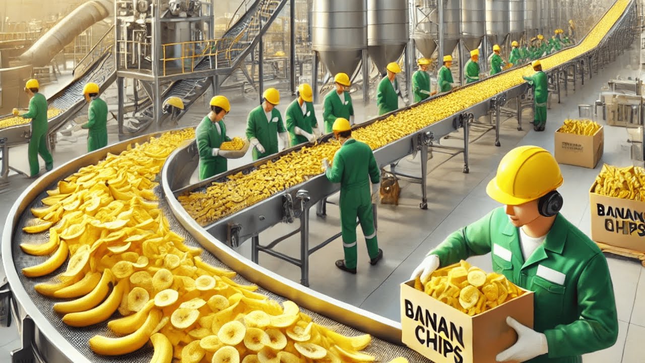 Banana Chips Mega Factory: Processing Millions of Bananas with Cutting ...