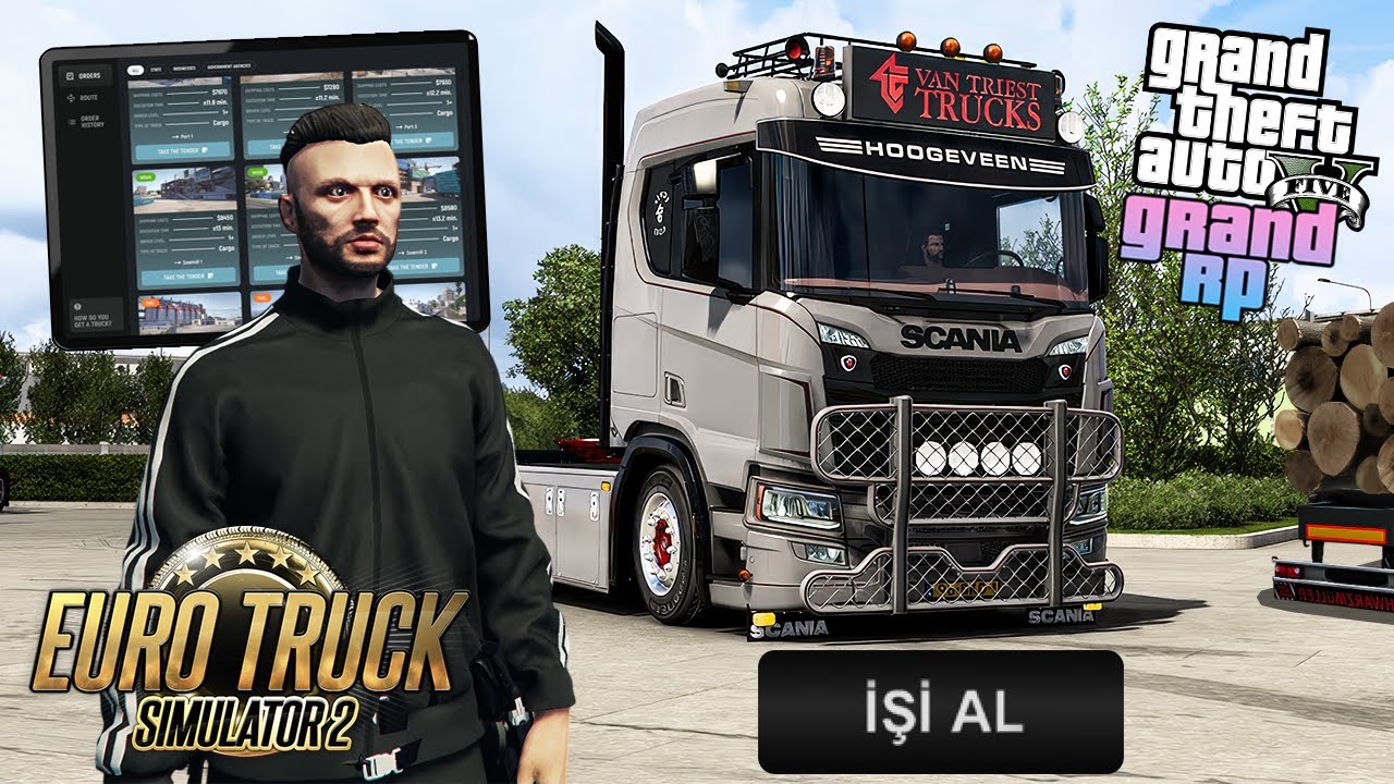 GTA 5 YENİ EURO TRUCK SIMULATOR 2 MODUNU GRAND RP İLE OYNAYIN ! GTA 5 ...