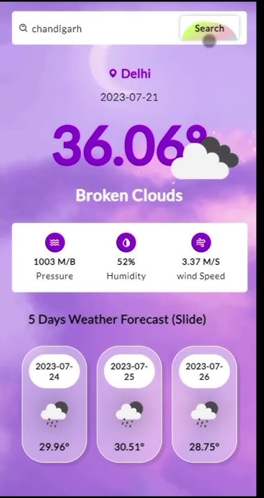 I Created A Weather Forecast App Using Html Css And Js 🔥 ️ Html Css Javascript Webdesign