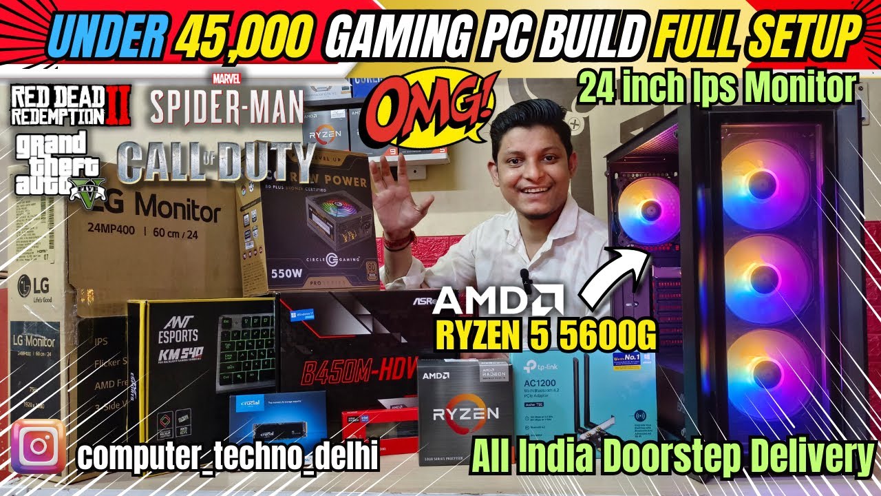 Budget Gaming PC Build Under 45000 | Rs 45k Full setup gaming pc build ...