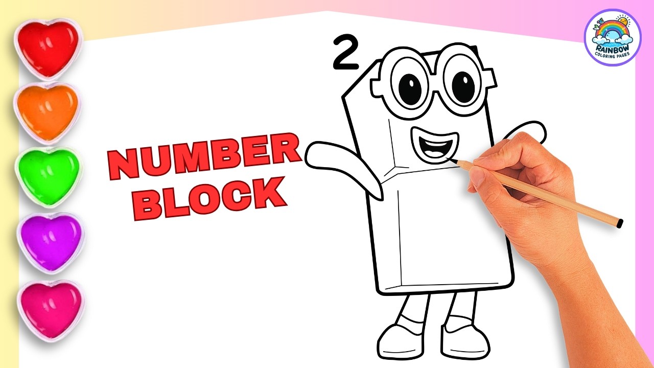 How to Draw Numberblock 2 Coloring🌈 for Kids and Toddlers Today! - YouTube
