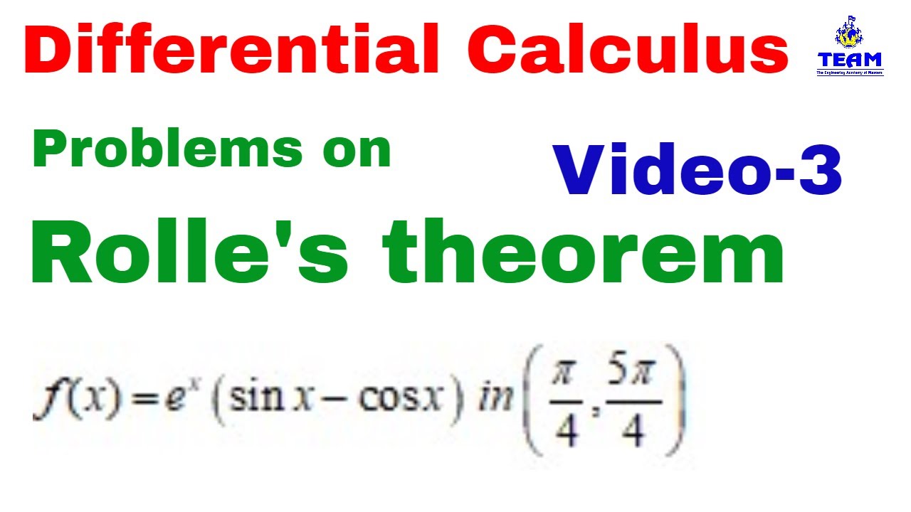 Rolle's Theorem Applications/ Rolle's theorem problems video 3 - YouTube