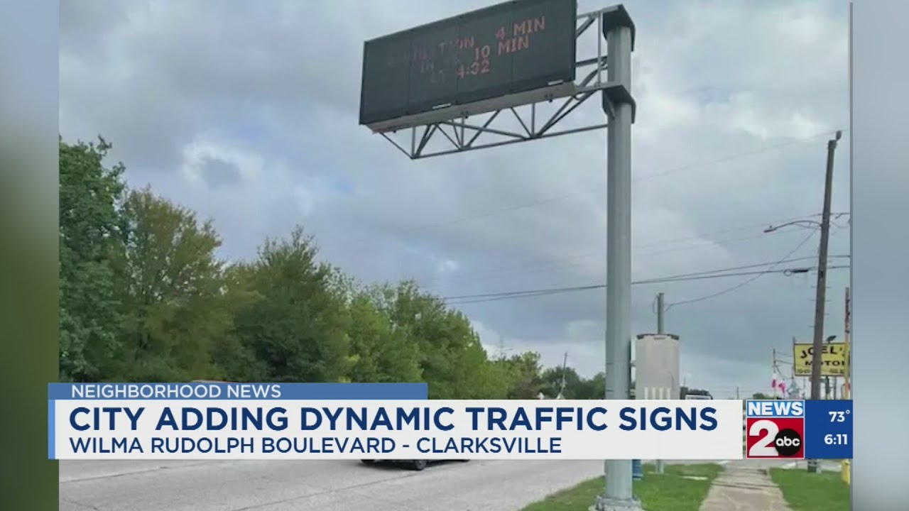 City of Clarksville, TN adding dynamic traffic signs to Wilma Rudolph Blvd. - YouTube
