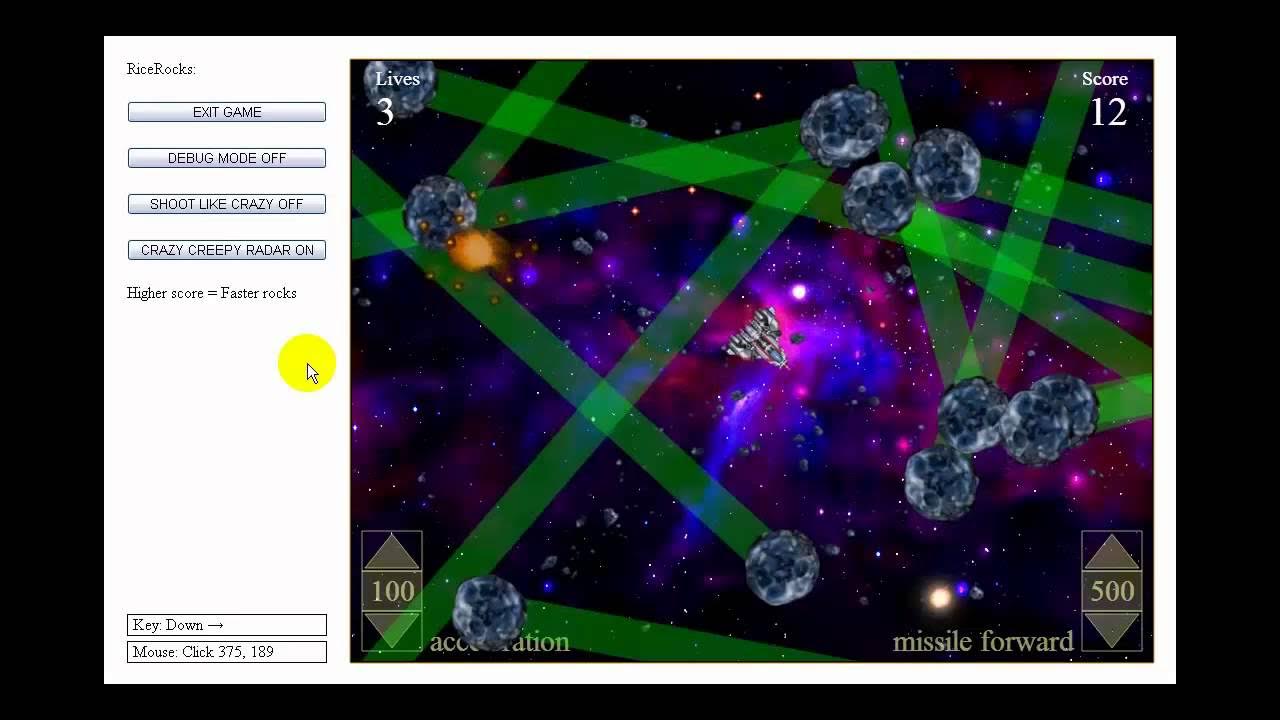 Coursera Python Mini Project #8 RiceRocks, CRAZY VERSION HD - YouTube