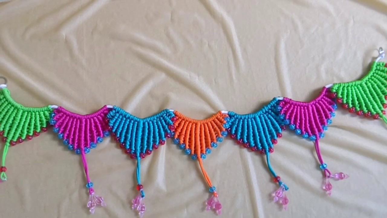 Macrame Toran | Macrame Toran with waste macrame - YouTube