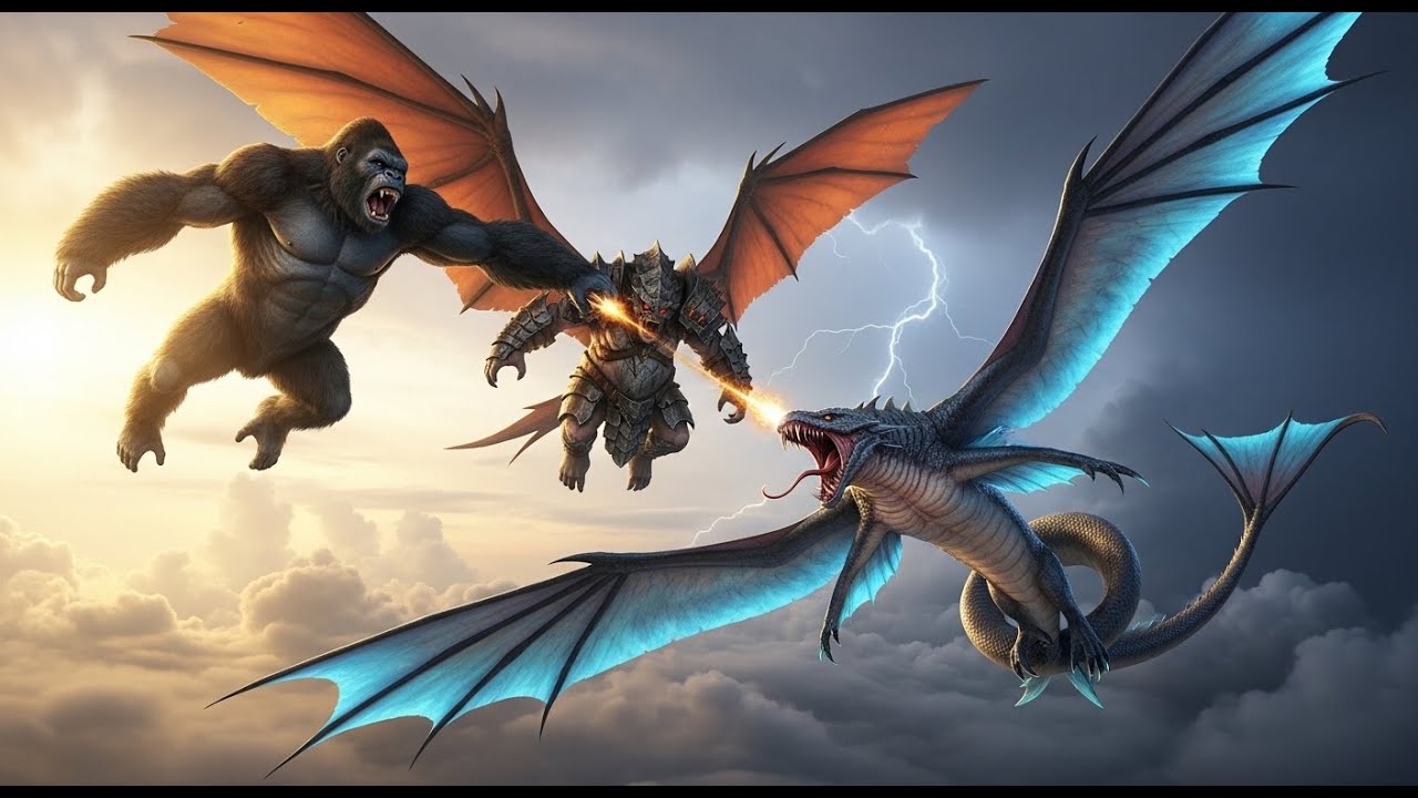 King Kong vs Mega Troll vs Sea Eater: Aerial Predators Battle Royale ...