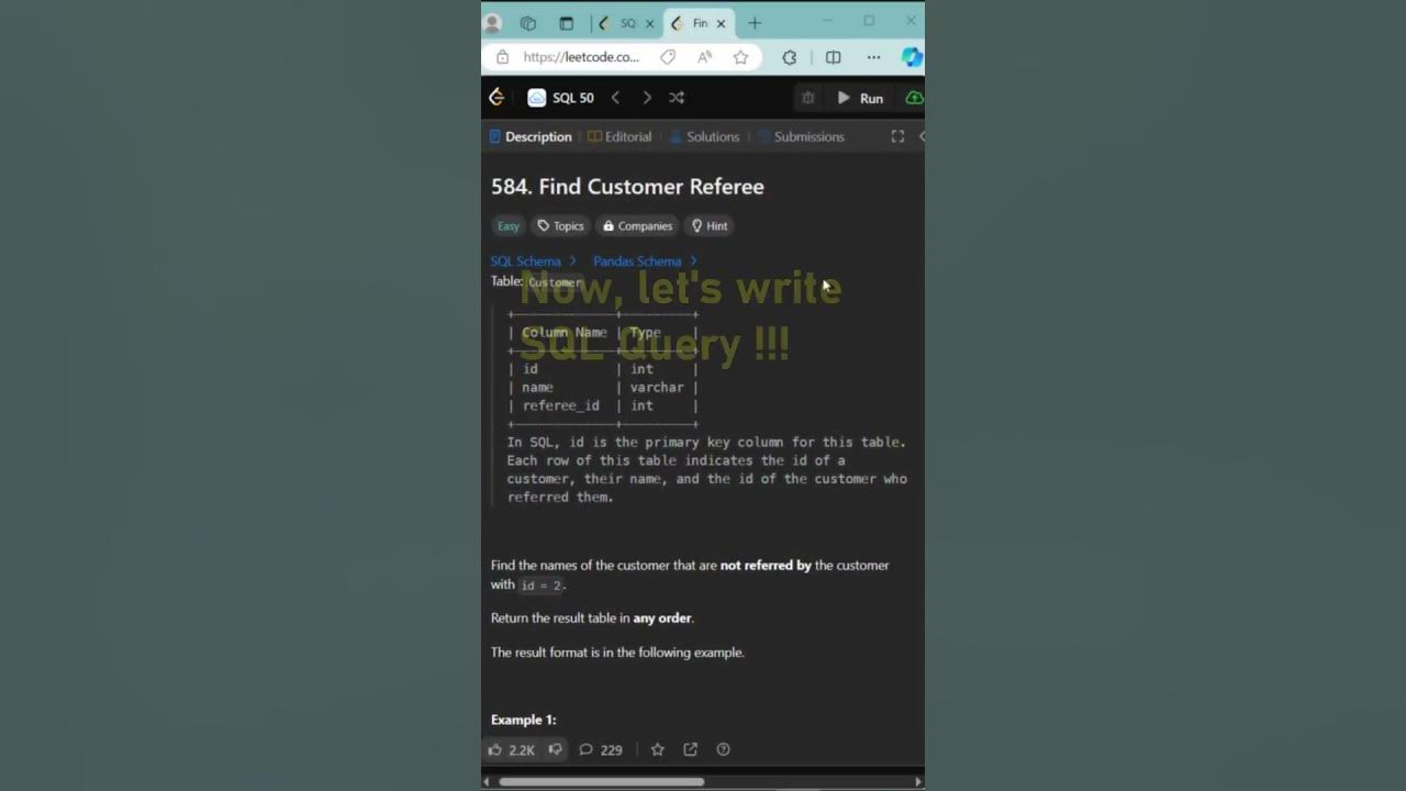 Leetcode Sql Question 2 Crack Sql Interviews In 50 Questions Coding Leetcode Datascience