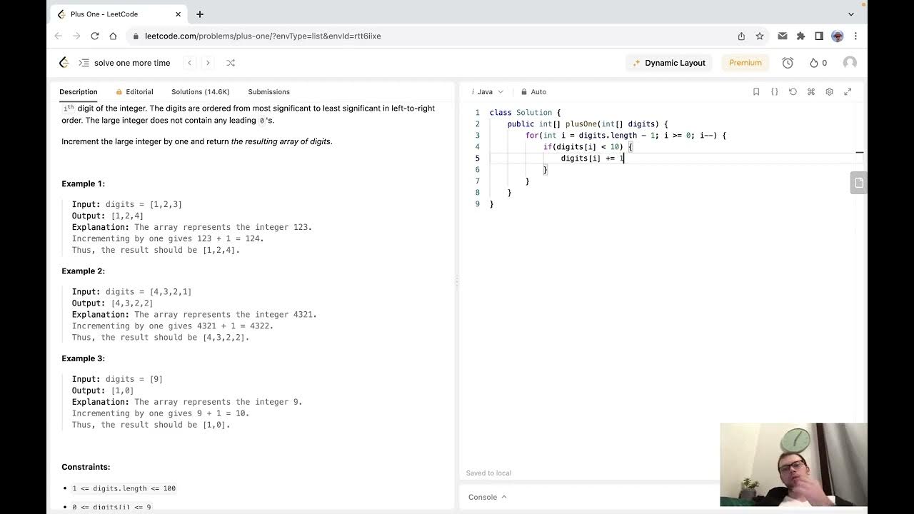 LeetCode #66 Plus One | Легкая задача чисто на почилить вечером - YouTube