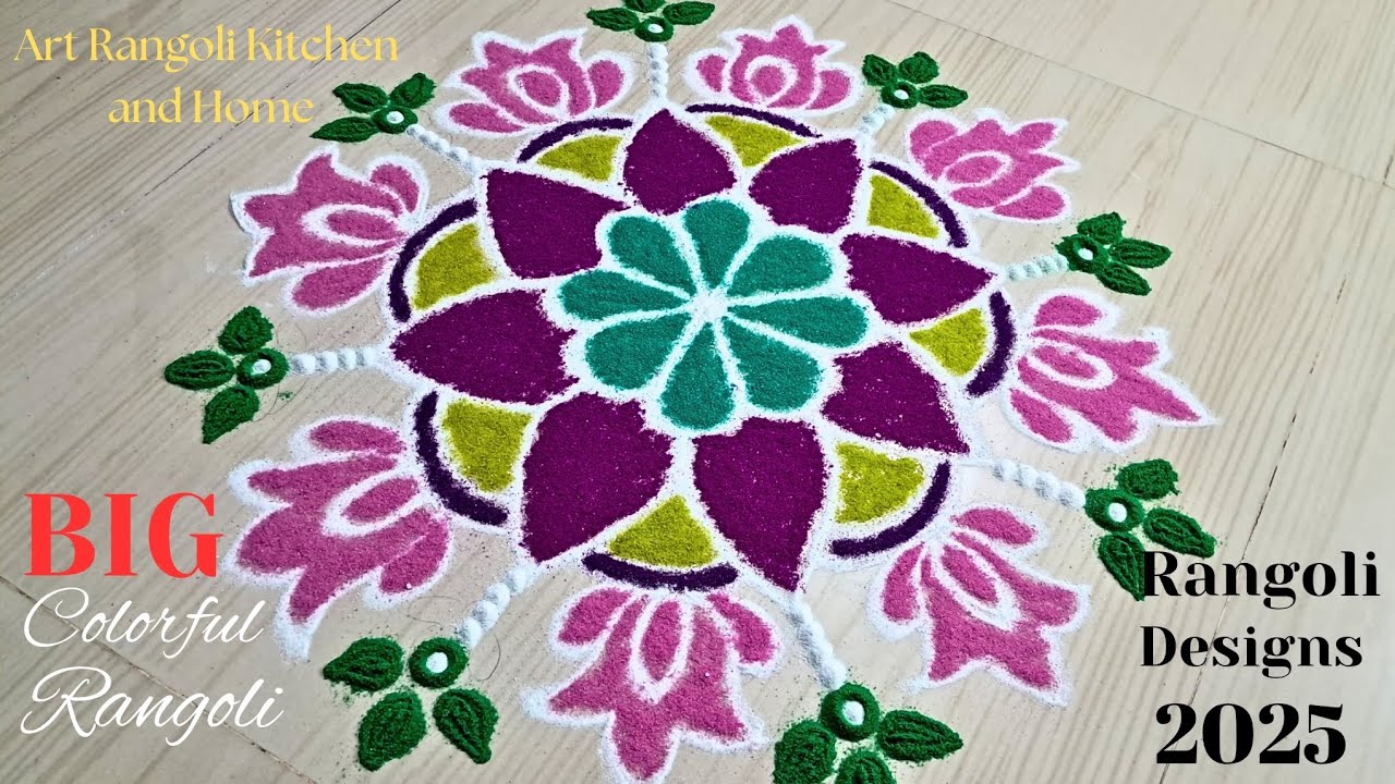 Freehand Rangoli Designs New Easy Rangolis Colorful New Year Office ...