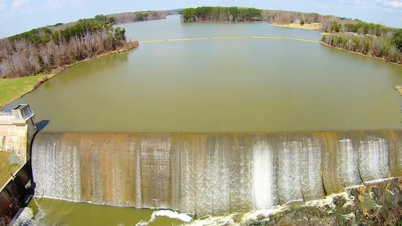 Aerial Views of Lake Cammack Dam, Reservoir and Surrounding Area ...