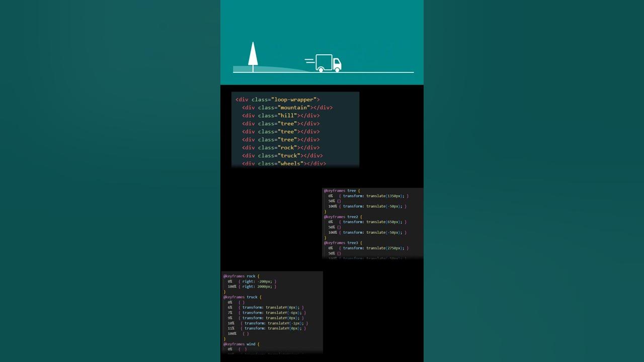 How to create a Speedy Truck animation using HTML and CSS only. - YouTube