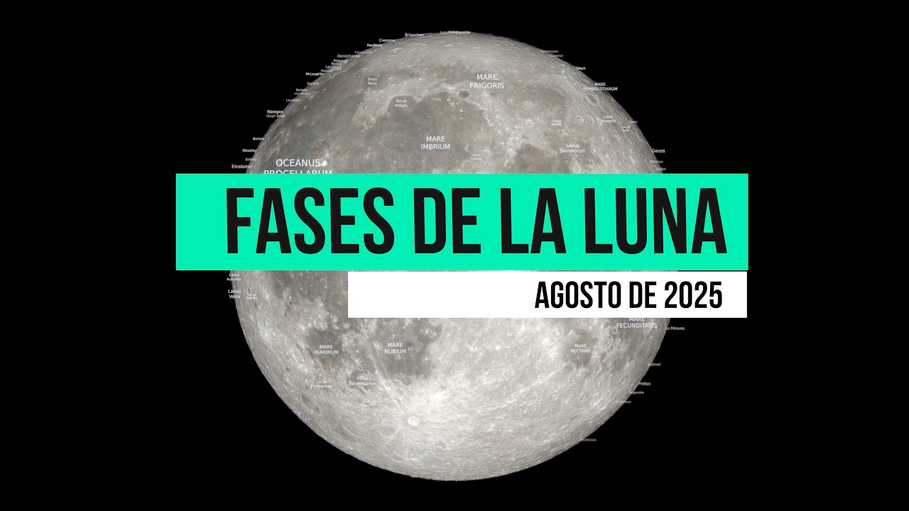 Fases de la Luna, Agosto de 2025 - YouTube