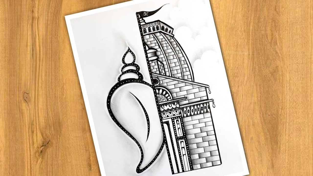 How To Draw Kedarnath Drawing Easy | Kedarnath Pencil Drawing Easy ...
